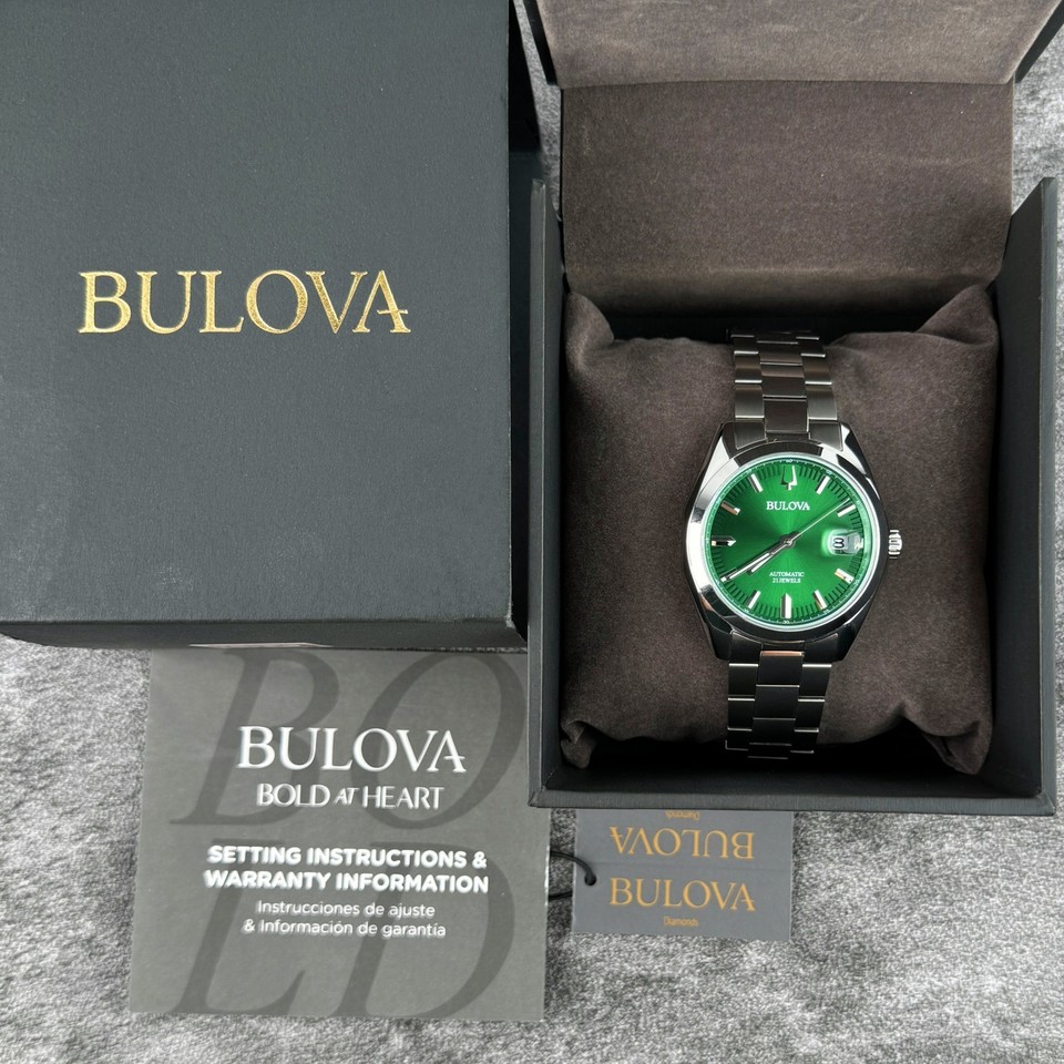 Bulova Men's Surveyor Classic Automatic Green Dial Watch 96B429 | eBay