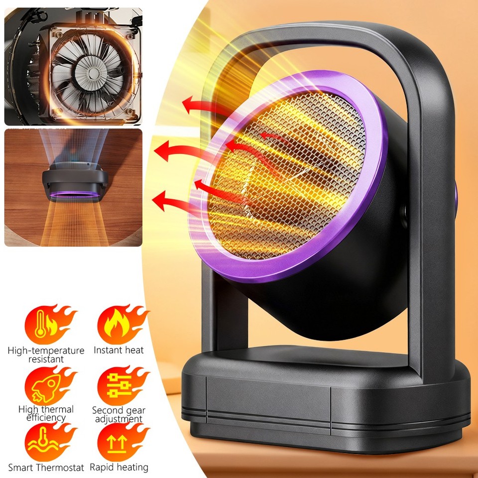 Portable Electric Ceramic Space Heater Mini Fan Room Hot Air Fan for ...