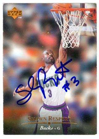 Shawn Respert autographed Basketball Card (Milwaukee Bucks) 1995 Upper ...