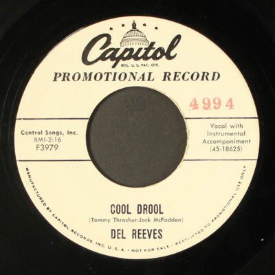 DEL REEVES: cool drool / the trot CAPITOL 7" Single 45 RPM | eBay