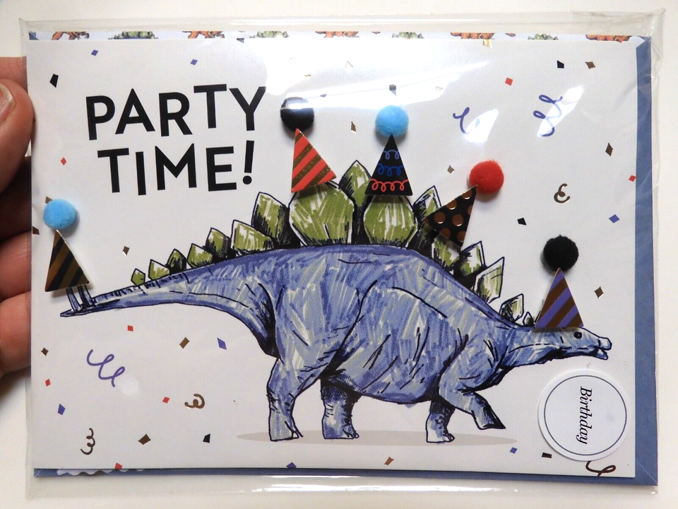 3 Cards Novogratz Greetings Happy Birthday JURASSIC Dinosaurs with ...