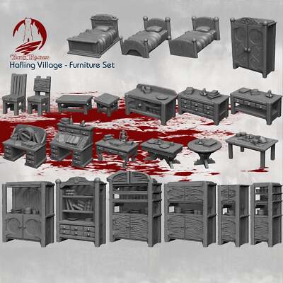 Halfling Furniture Set - DND - Dungeons & Dragons - RPG - Pathfinder ...