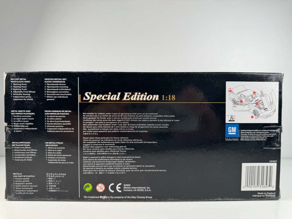 Maisto 2003 Guldstrand Signature Chevrolet Chevy Corvette Signature ...