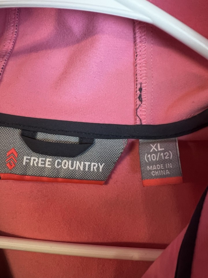 Free Country Hooded Jacket Coat Girls XL 10 / 12 Pink Gray Blue Purple ...