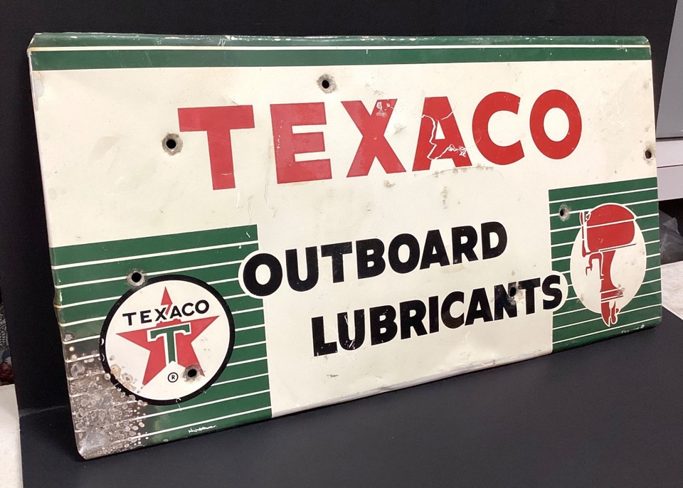 Vintage Metal TEXACO Outboard Lubricants Sign | eBay