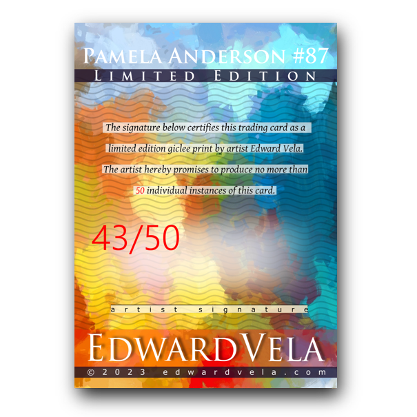 Pamela Anderson #87 Art Card Limited 43/50 Edward Vela Signed (Movies ...