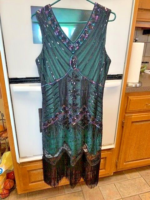 Flapper 1920’s dress and accessories Medium Fringed Sequin Nice ...