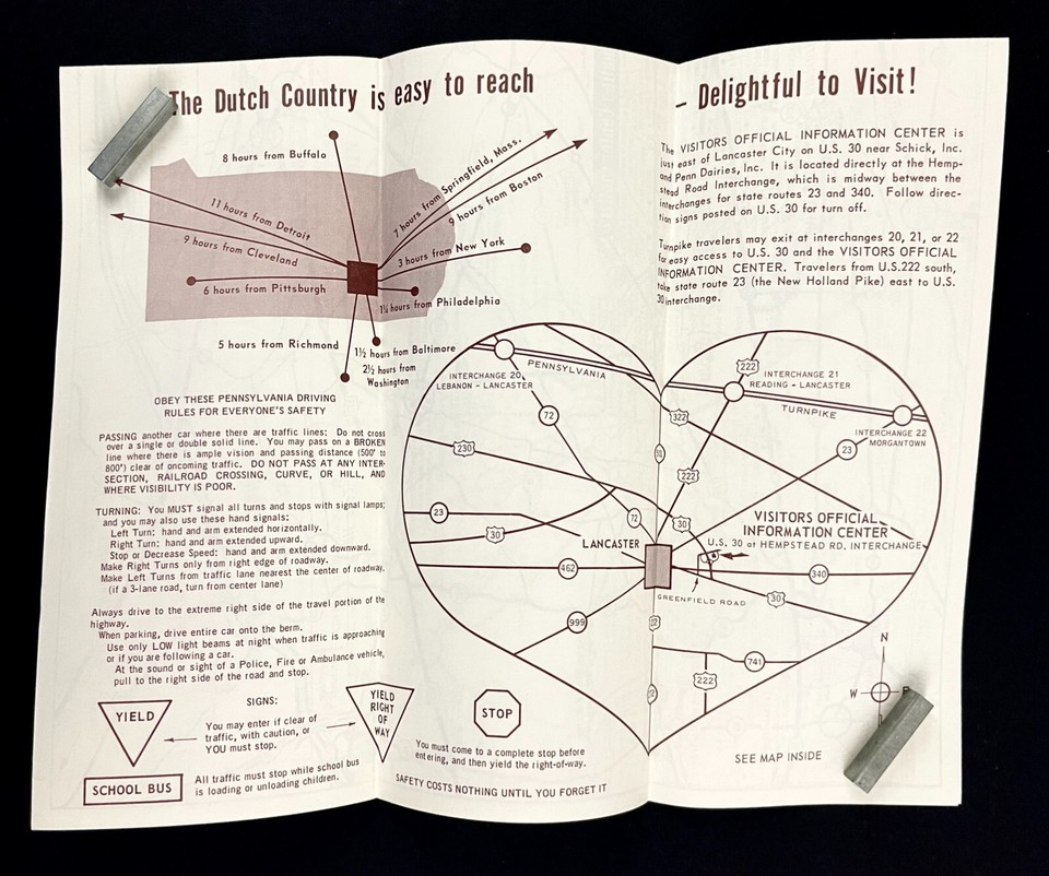 1967 Dutch County Official Tour Guide Lancaster PA Vintage Travel ...