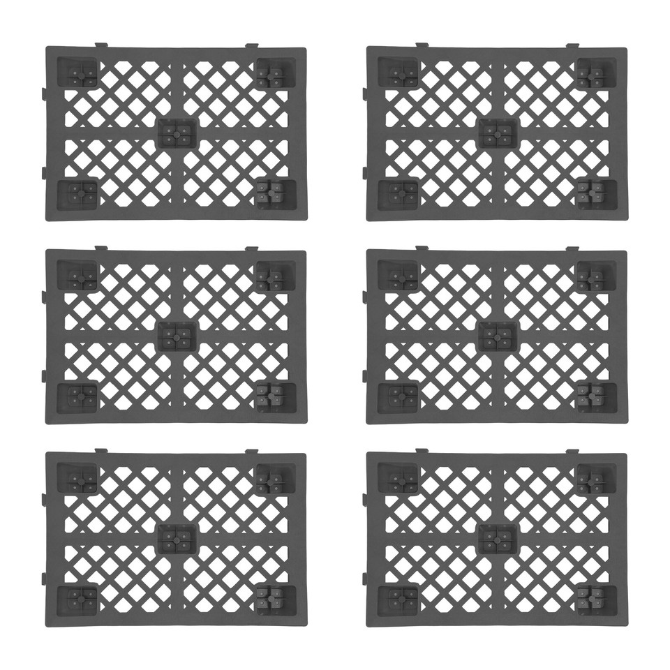 6pcs Plastic Pallets Interlocking Storage Stackable Anti-slip Loading ...