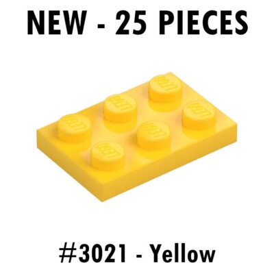 Lego Plate 2x3 (3021) Yellow - New - 25 pieces | eBay