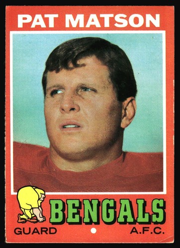 1971 Topps Pat Matson Rookie #72 Cincinnati Bengals | eBay
