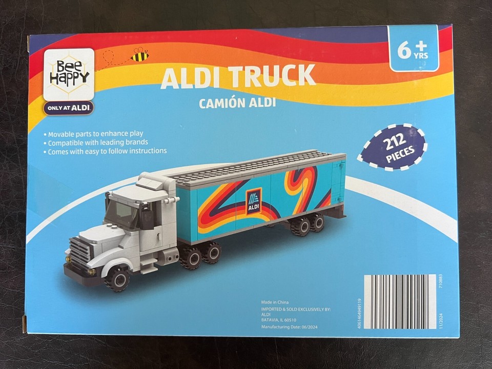Aldi Logo Grocery Truck Building Bricks Blocks Set BEE HAPPY 212 Pieces ...