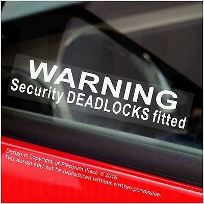 5 x Warning Security DEADLOCKS Fitted Stickers-Car,Van,Boat,Taxi ...