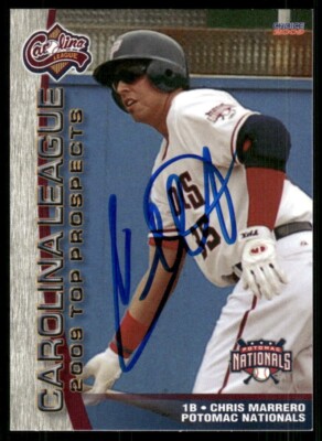 2009 Potomac Nationals CHRIS MARRERO Signed Card autograph auto | eBay