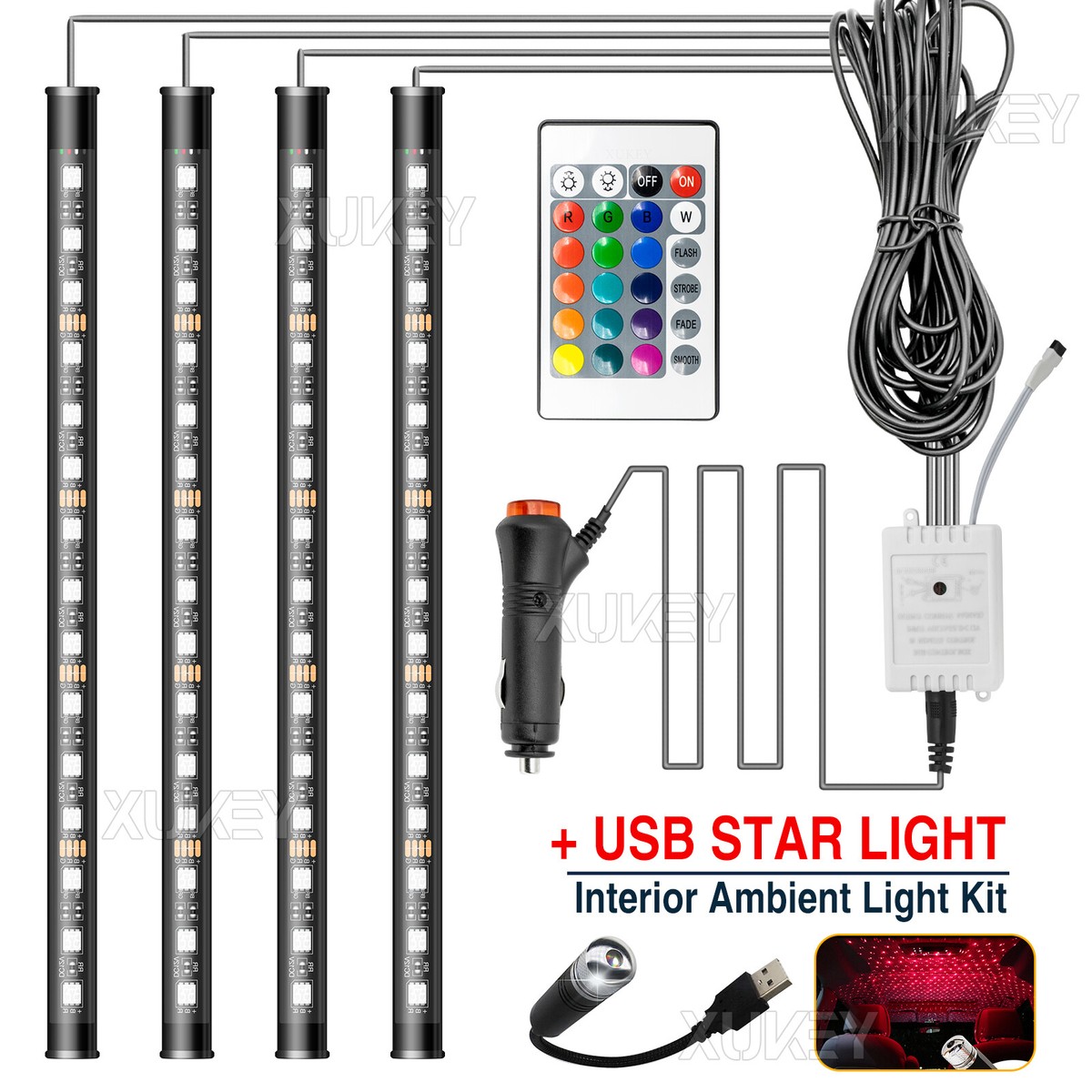 Interior Car Led Strobe Kits Car Interior Led Ambient Lighting,