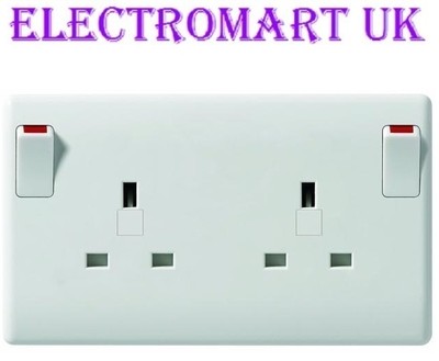 SINGLE TO DOUBLE SWITCHED 13A 13 AMP SOCKET CONVERTER 1 TO 2 GANG | eBay UK