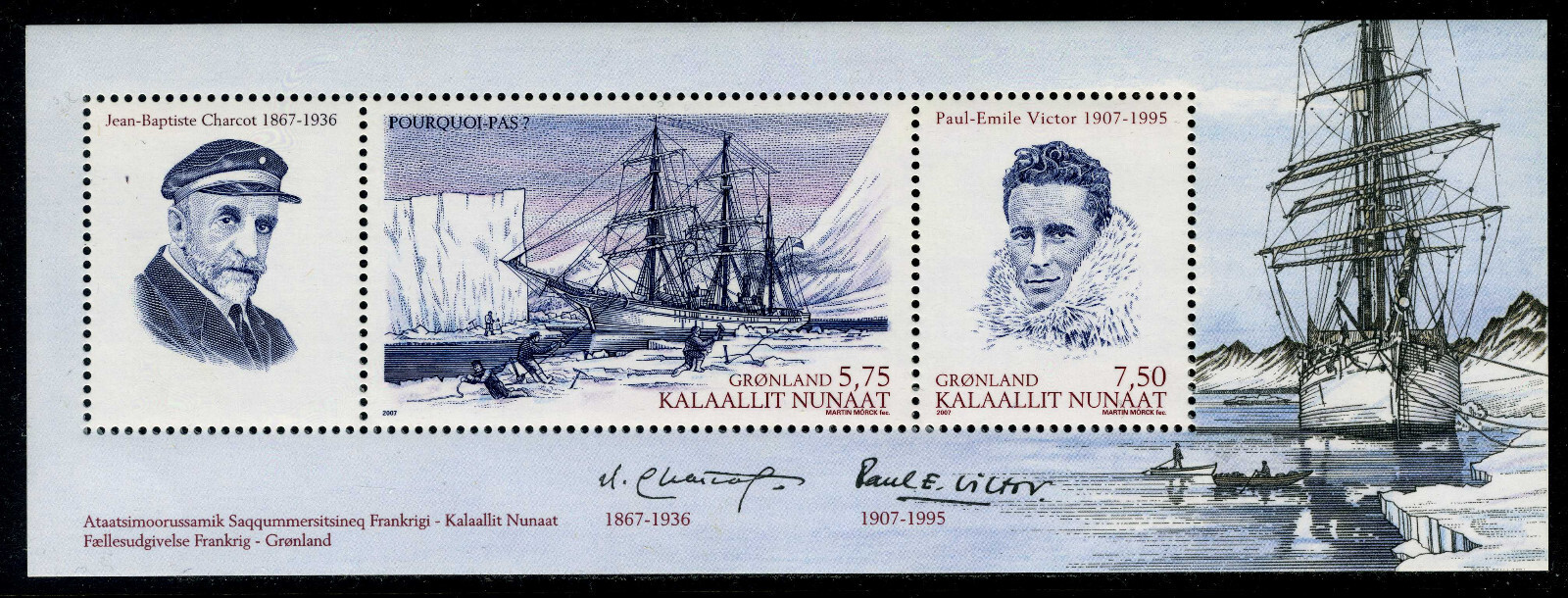 Greenland stamps Paul-Emile Victor Explorer Souvenir Sheet, Scott 506a ...