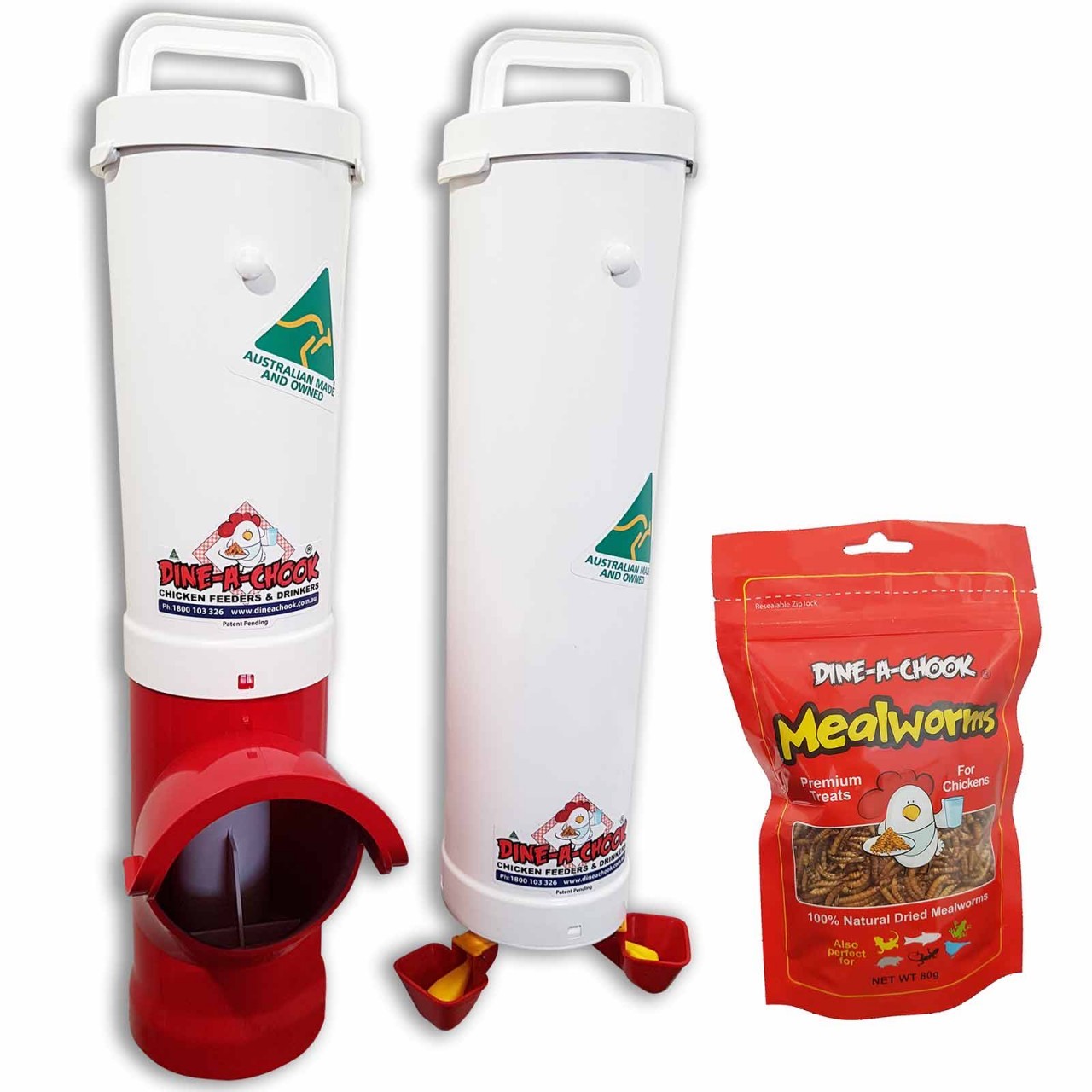 DINE-A-CHOOK Chicken Feeder & Drinker Set / Chook Waterer / Poultry ...