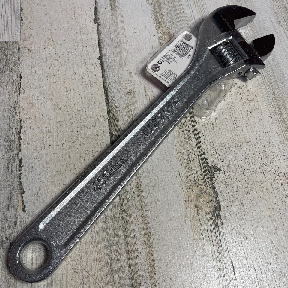 New HUSKY 18" Long Adjustable Wrench 2-1/16" Large Jaw Capacity Anti ...