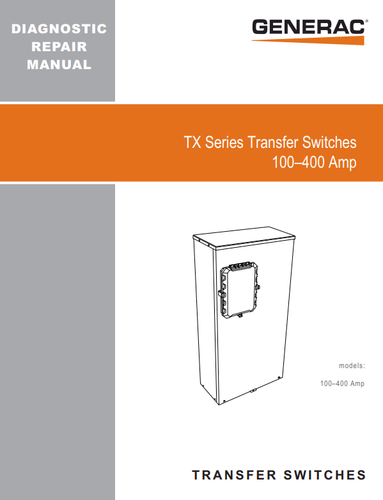 Generac TX Series Transfer Switches Diagnostic Repair Manual | eBay