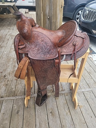 14" Cowboy Roping Western saddle Vintage. Beautiful Tooling | eBay