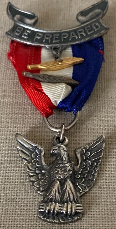 VTG 1960s EAGLE SCOUT Boy Scouts Rank MEDAL & PALMS BSA Pin Award Badge ...