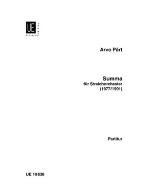 Arvo Pärt | Summa | Partitur | Universal Edition | EAN 9783702405892 | eBay