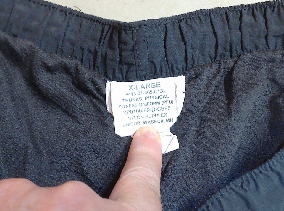 USGI US Army Black Physical Fitness Uniform PFU PT Shorts Trunks All ...