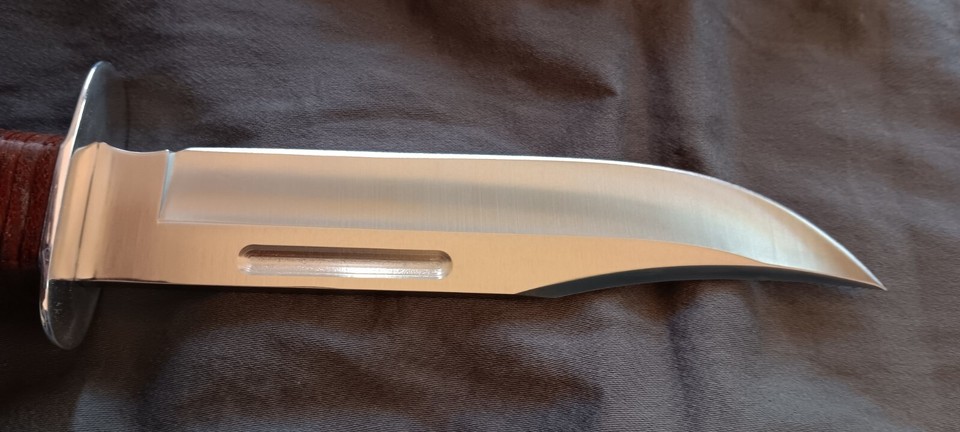 Buck 119 Custom Stacked Leather And Bone Spacer Fixed Blade Knife | eBay