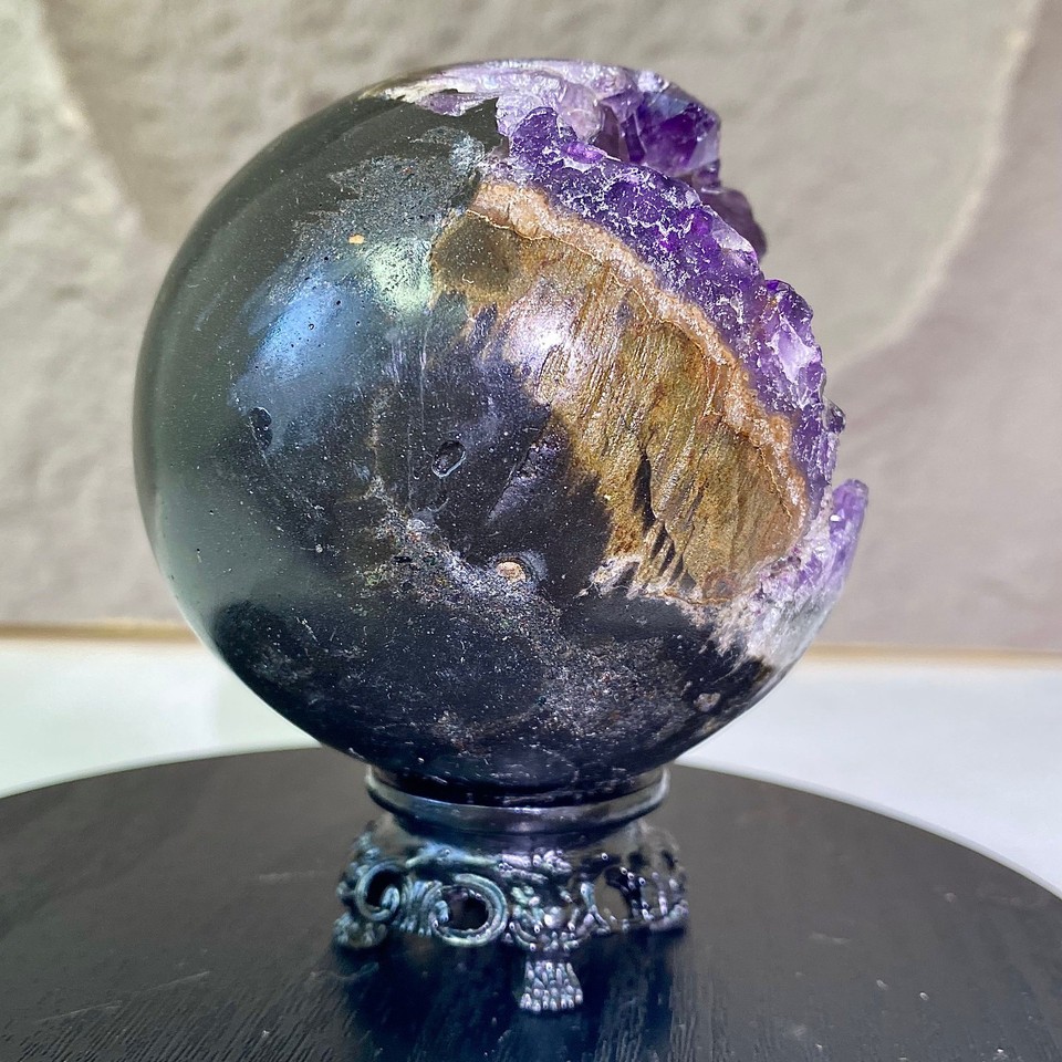 Amethyst Geode Cluster - Open Sphere Crystal Display Specimen - 472G | eBay