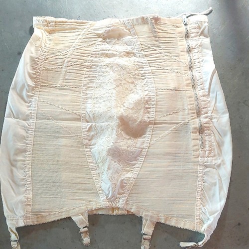 Vintage boned open bottom Girdle with Lace Detail for stockings 50s ...
