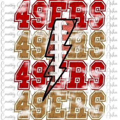 Sublimation Print 49ERS Football Ready To Press Paper Ink Heat Transfer ...