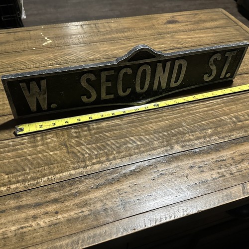 Vintage W. Second St. Double Sided Cast Aluminum Road Street Sign ...