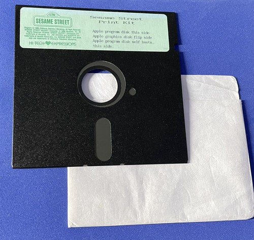 Sesame Street Print Kit Floppy Disk Computer Game Vintage 1988 IBM PC 5 ...
