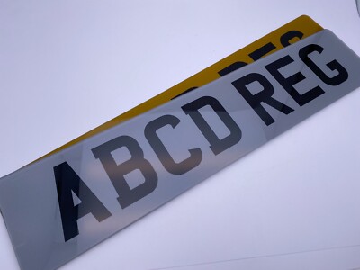 Pair of Tinted Number Plates Show Use Off Road Custom Reg 5 6 7 Digits ...