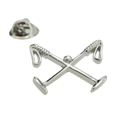 Crossed Polo Mallets Rhodium Plated Lapel Pin Badge X2AJTP561 | eBay UK