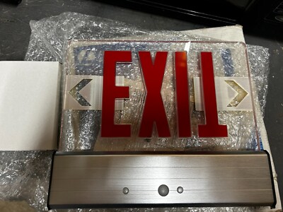 LITHONIA SURFACE MOUNT EDGE LIT LED EXIT SIGN WITH BATTERY # EDG 1R 120 ...