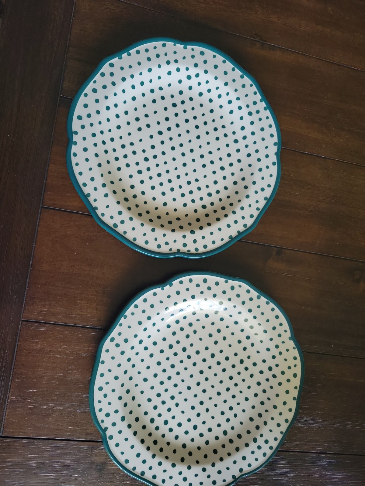 Pioneer Woman Retro Dot Dinner Plates 10.5" Teal Polka Dot Set Of 2 | eBay
