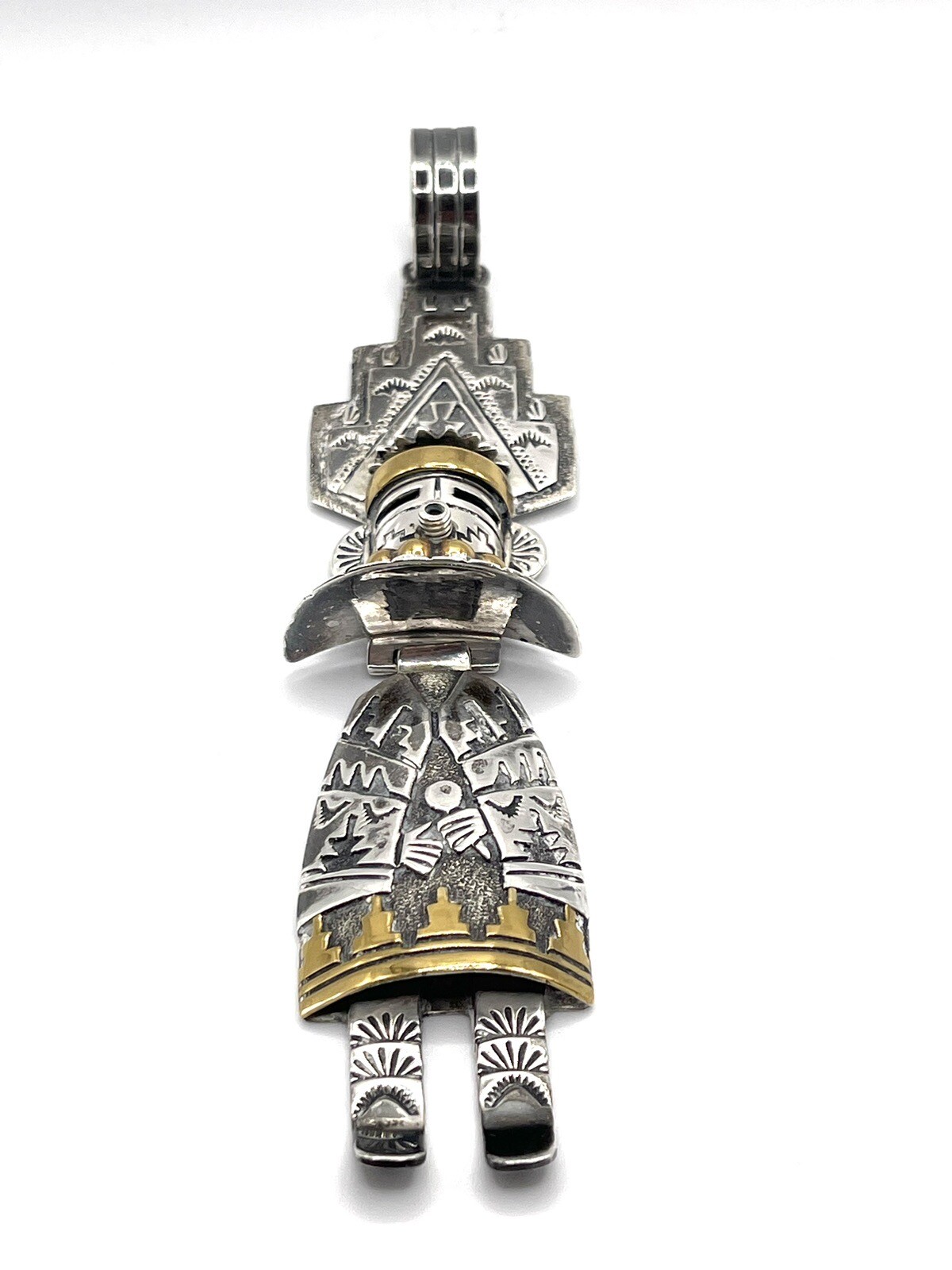 STUNNING! Vintage Thomas Singer Navajo Sterling Silver 10k Gold Kachina ...