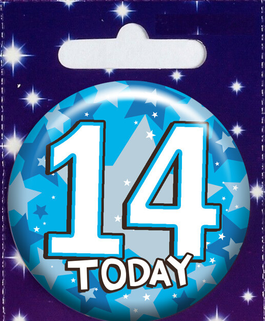 Age 14 14th Birthday Badge Boy Girl Small Badge Childrens Party Gift ...
