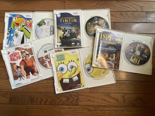 FIVE Wii Games (Wreck Ralph, Spongebob, I Spy, TinTin, Club Penguin) | eBay