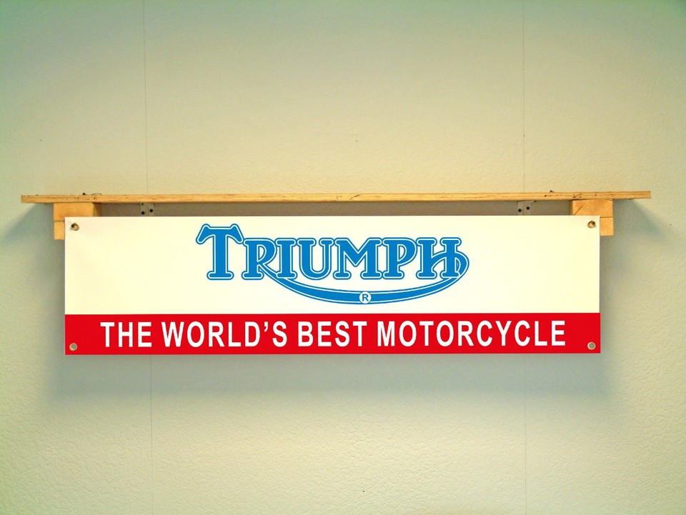 Triumph Motorcycles Banner Classic USA Bike Advert Garage Workshop Wall ...