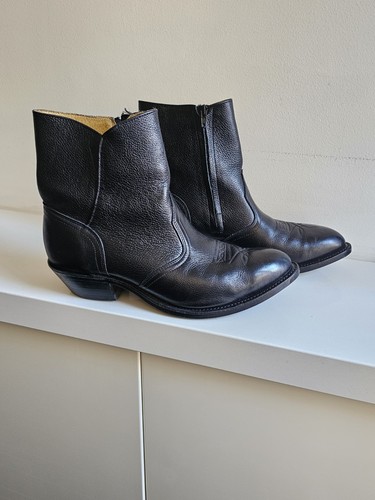 Boulet Extra-Wide w/Vibram Lug Sole & Zip Ankle Cowboy Boots - Size ...