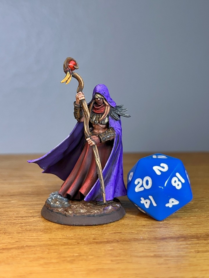 Painted Seer Mage Prophet Wizard Miniature, Pro Painted DND D&D ...