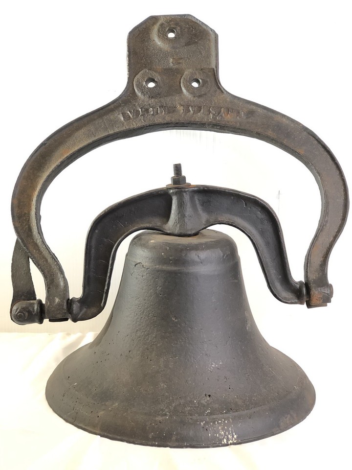 Antique School Church Farm Crystal Metal No 2 Cast Iron Bell & Yoke ...
