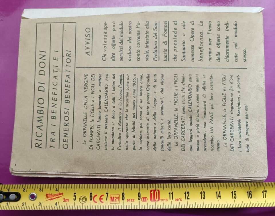 R@RIT@' Kalender Der Christlichen Werke Von Pompeji Von 1936-12753 ...