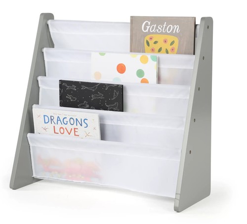 Space-Saving Kids Book Rack Bookcase Book Display with Pockets | eBay