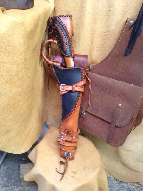 Leather Gunstock Cover Forearm Ranch Hand Mares Leg Holster Henry Rossi ...