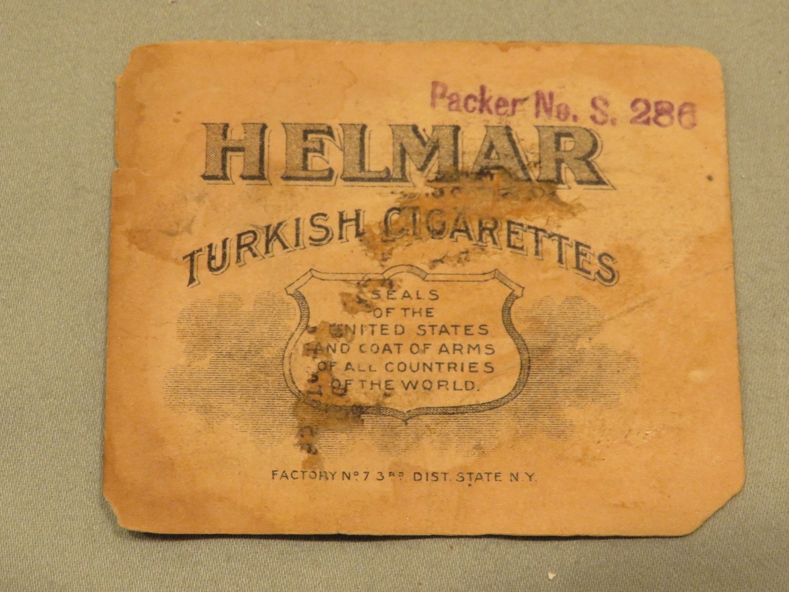 Vintage Tobacco Card-Helmar Turkish Cigarettes Delaware | eBay