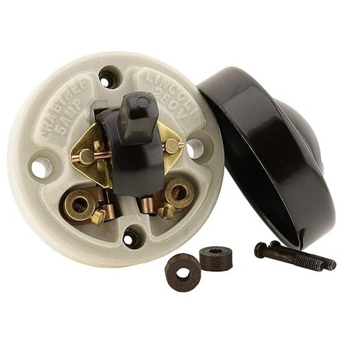 Bakelite Light Switch 1 Way with Ceramic Base Old Round Model ISI Mark ...